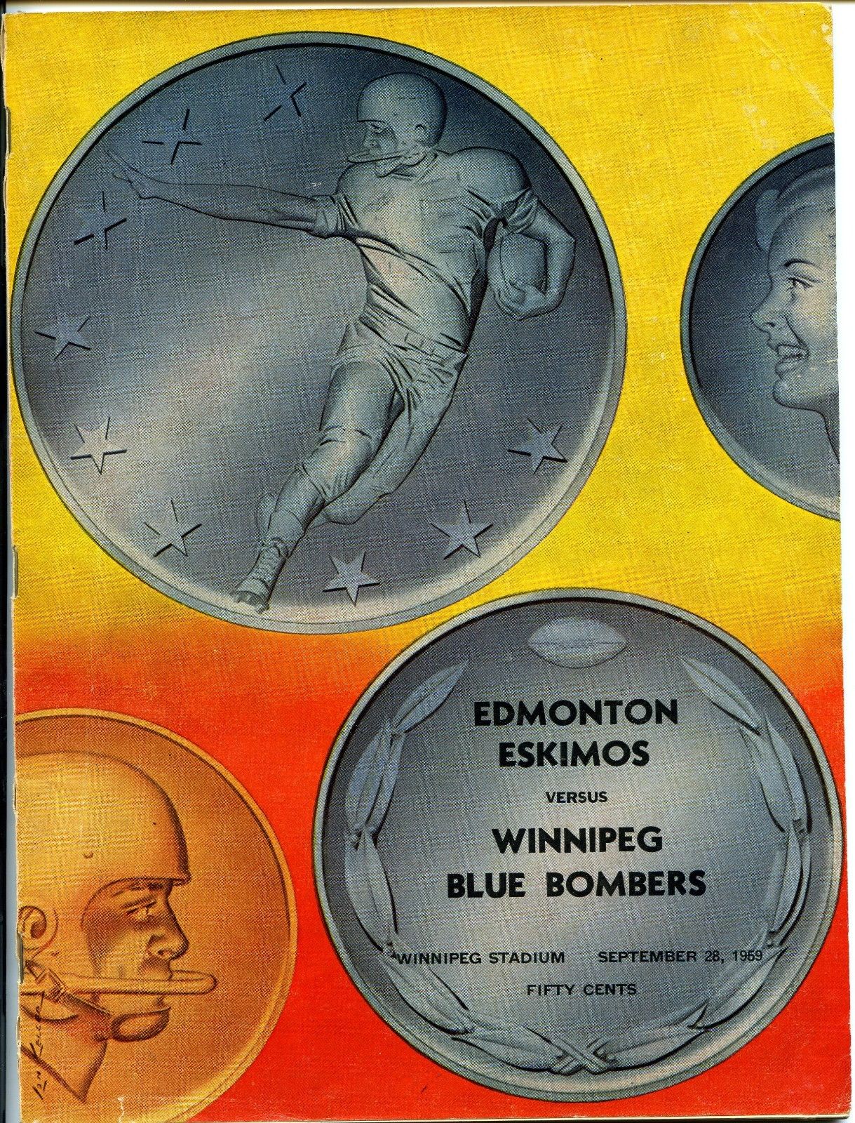 CFL Program: Winnipeg Blue Bombers vs. Edmonton Eskimos (September 28 ...