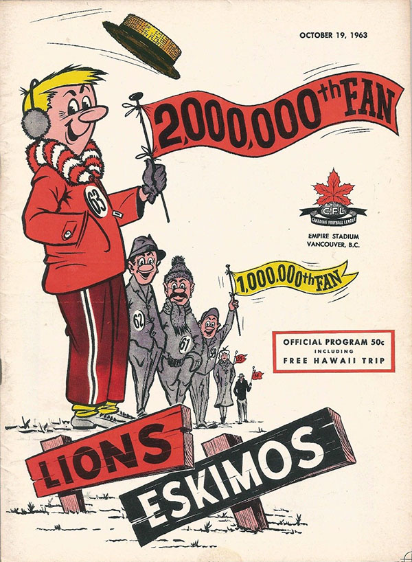 CFL Program: BC Lions vs. Edmonton Eskimos (October 19, 1963 ...