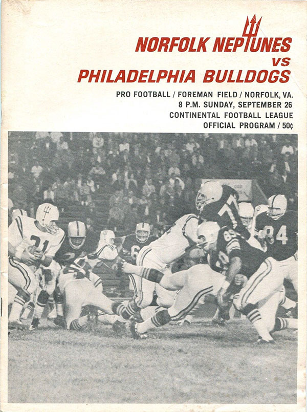 CoFL Game Program: Philadelphia Bulldogs vs. Norfolk Neptunes ...
