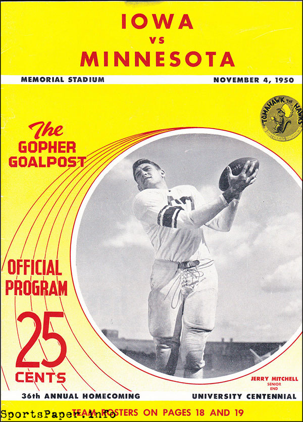 College Football Program: Minnesota Golden Gophers vs. Iowa Hawkeyes ...