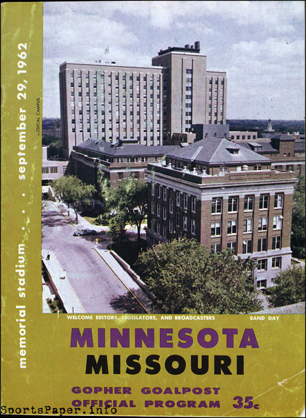 College Football Program: Minnesota Golden Gophers vs. Missouri Tigers ...