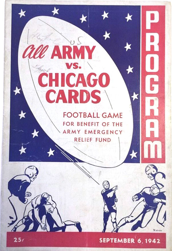 NFL Program: Western Army All-Stars vs. Chicago Cardinals (September 6 ...