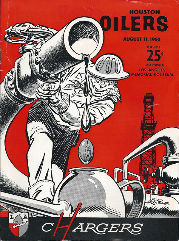 AFL Program: Los Angeles Chargers vs. Houston Oilers (August 11, 1960 ...