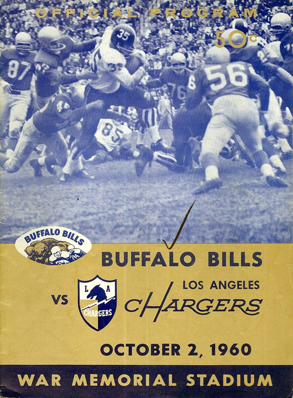 AFL Program: Buffalo Bills vs. Los Angeles Chargers (October 2, 1960 ...