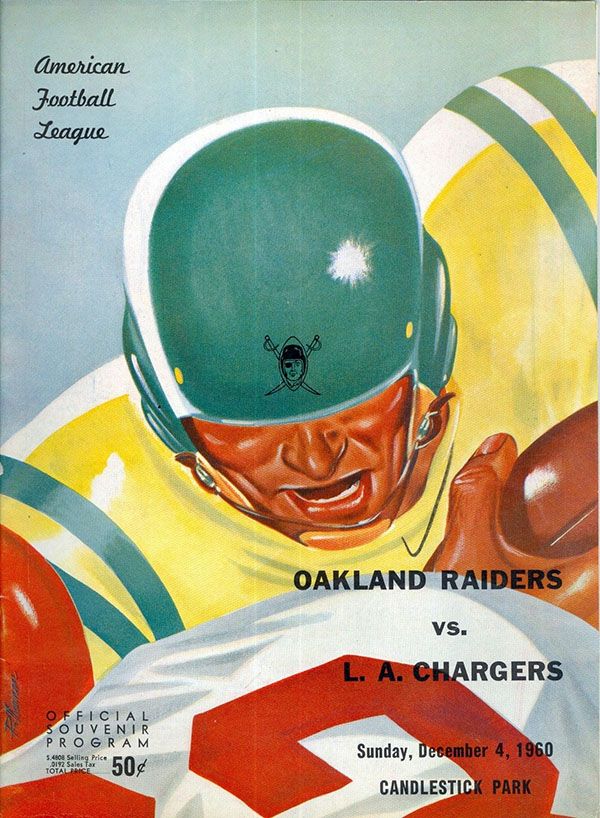AFL Program: Oakland Raiders vs. Los Angeles Chargers (December 4, 1960 ...