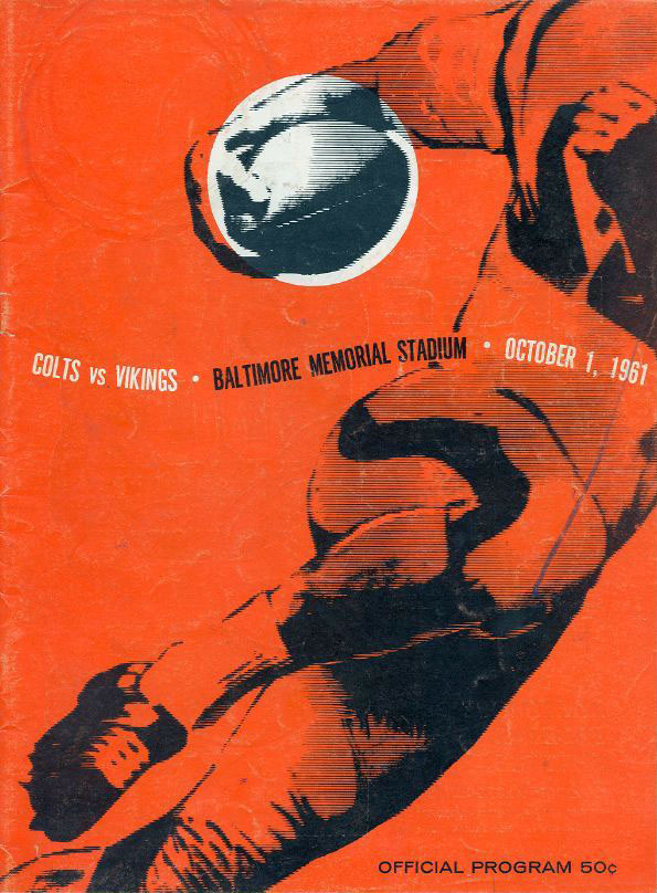 NFL Program: Baltimore Colts vs. Minnesota Vikings (October 1, 1961 ...