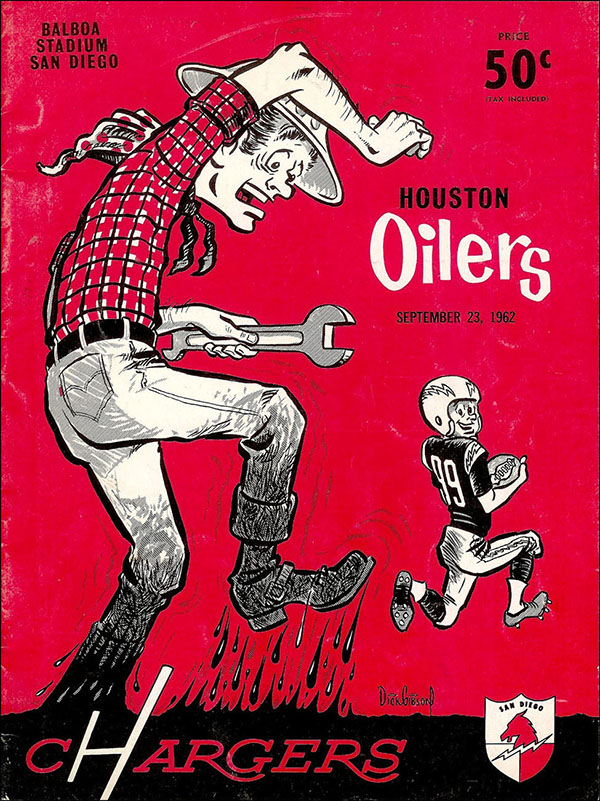 NFL Program: San Diego Chargers vs. Houston Oilers (September 23, 1962 ...