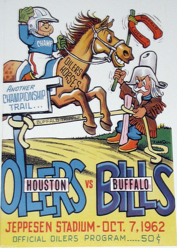 AFL Program: Houston Oilers vs. Buffalo Bills (October 7, 1962 ...
