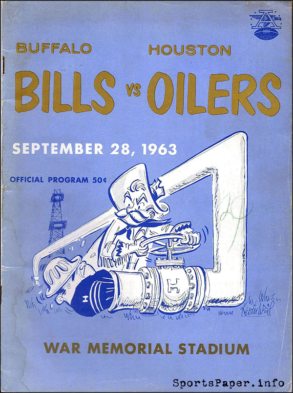 AFL Program: Buffalo Bills vs. Houston Oilers (September 28, 1963 ...