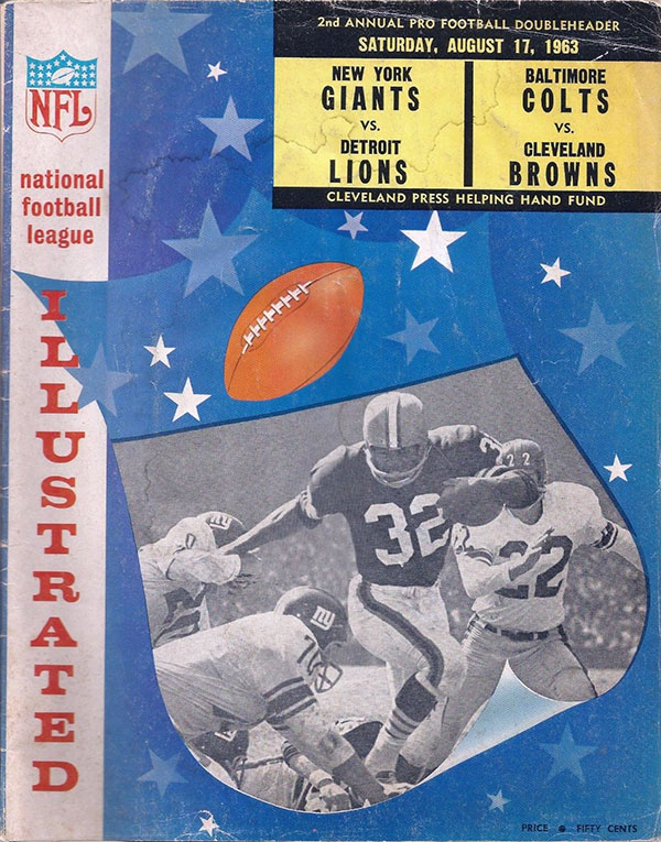 NFL Program: Cleveland Browns vs. Baltimore Colts (August 17, 1963 ...