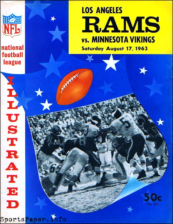 NFL Program: Los Angeles Rams vs. Minnesota Vikings (August 17, 1963 ...