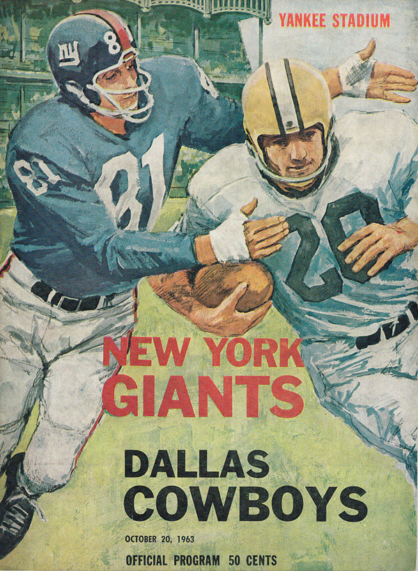 NFL Program: New York Giants vs. Dallas Cowboys (October 20, 1963 ...