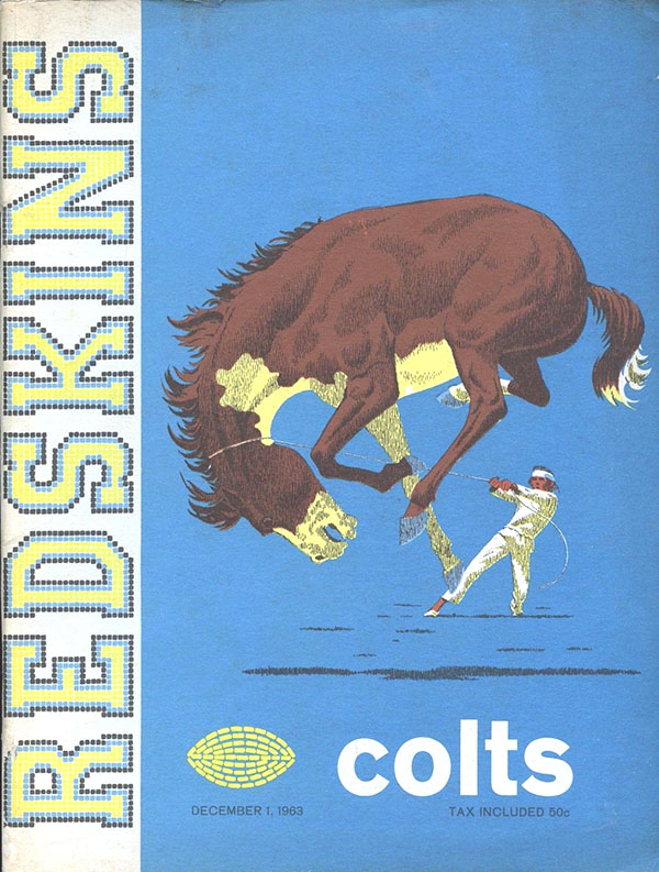 NFL Program: Washington Redskins vs. Baltimore Colts (December 1, 1963 ...