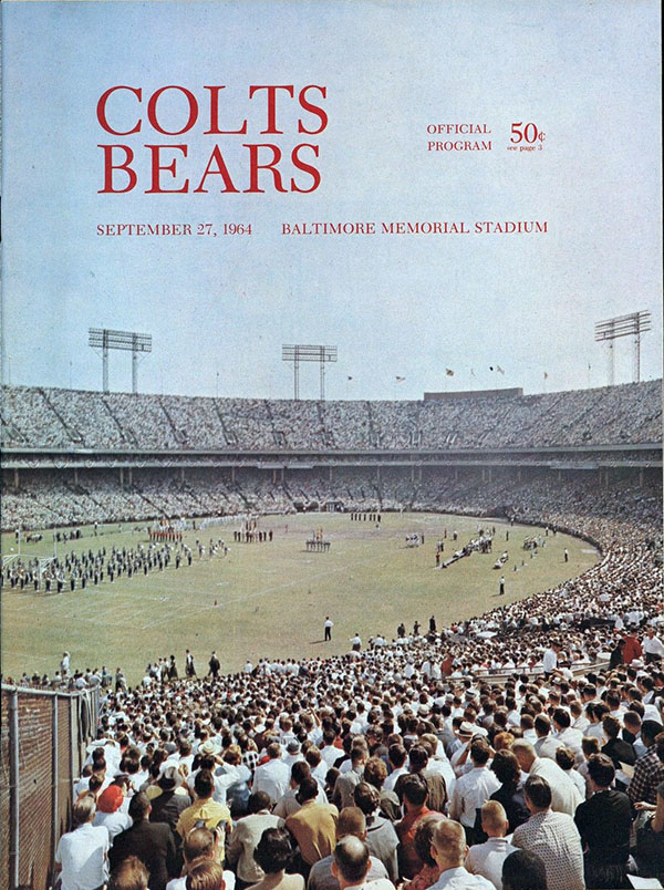 NFL Program: Baltimore Colts vs. Chicago Bears (September 27, 1964 ...