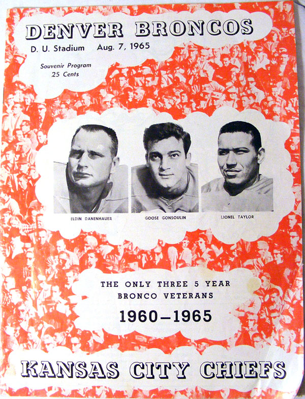 AFL Program: Denver Broncos vs. Kansas City Chiefs (August 7, 1965 ...
