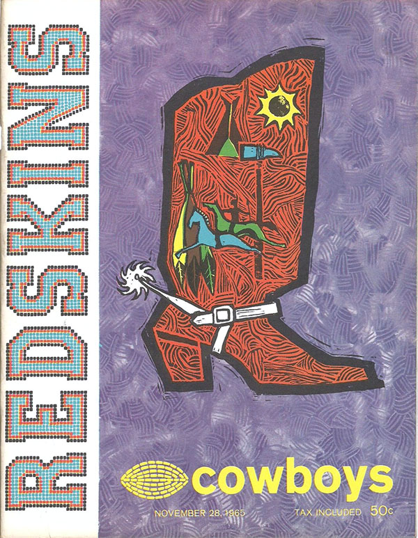 NFL Program: Washington Redskins vs. Dallas Cowboys (November 28, 1965 ...