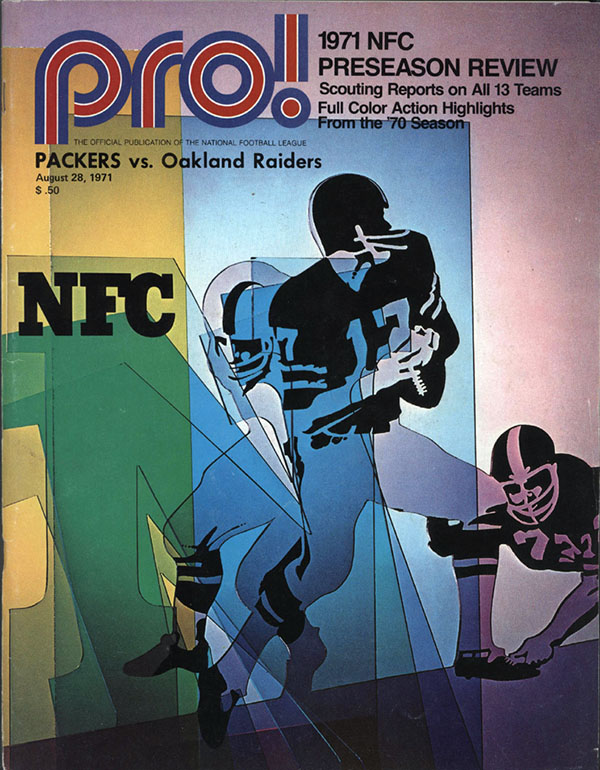 NFL Program: Green Bay Packers vs. Oakland Raiders (August 28, 1971 ...