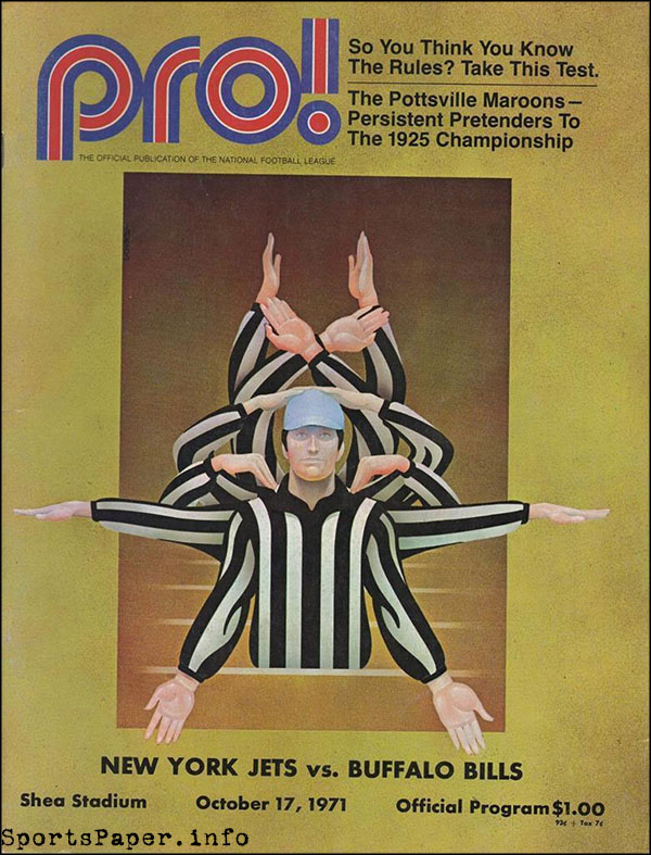 NFL Program: New York Jets vs. Buffalo Bills (October 17, 1971 ...