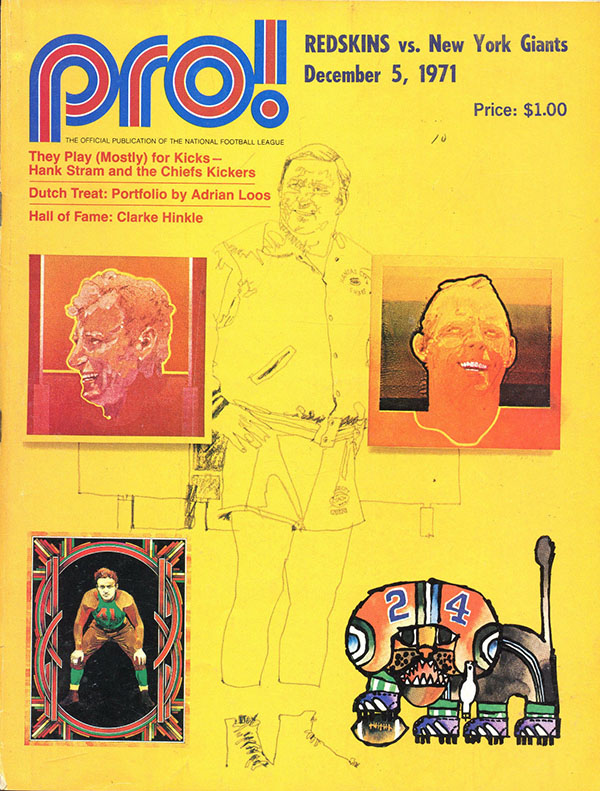 NFL Program: Washington Redskins vs. New York Giants (December 5, 1971 ...