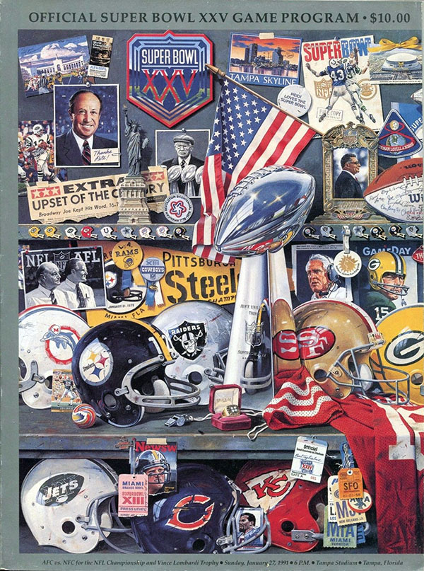 NFL Super Bowl XXV Game Program: New York Giants vs. Buffalo Bills ...