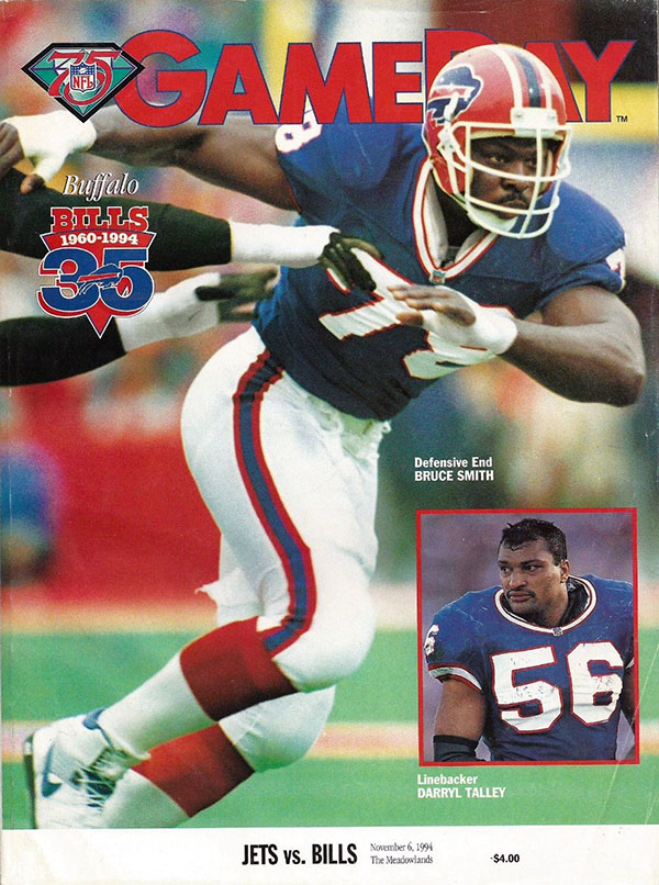 NFL Program: New York Jets vs. Buffalo Bills (November 6, 1994 ...