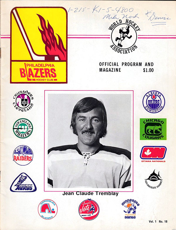 WHA Program: Philadelphia Blazers (1972-73) | SportsPaper.info
